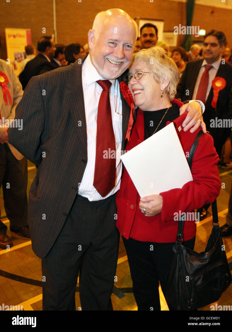 Labour Luton North MP Kelvin Hopkins celebrates with his wife, Pat ...