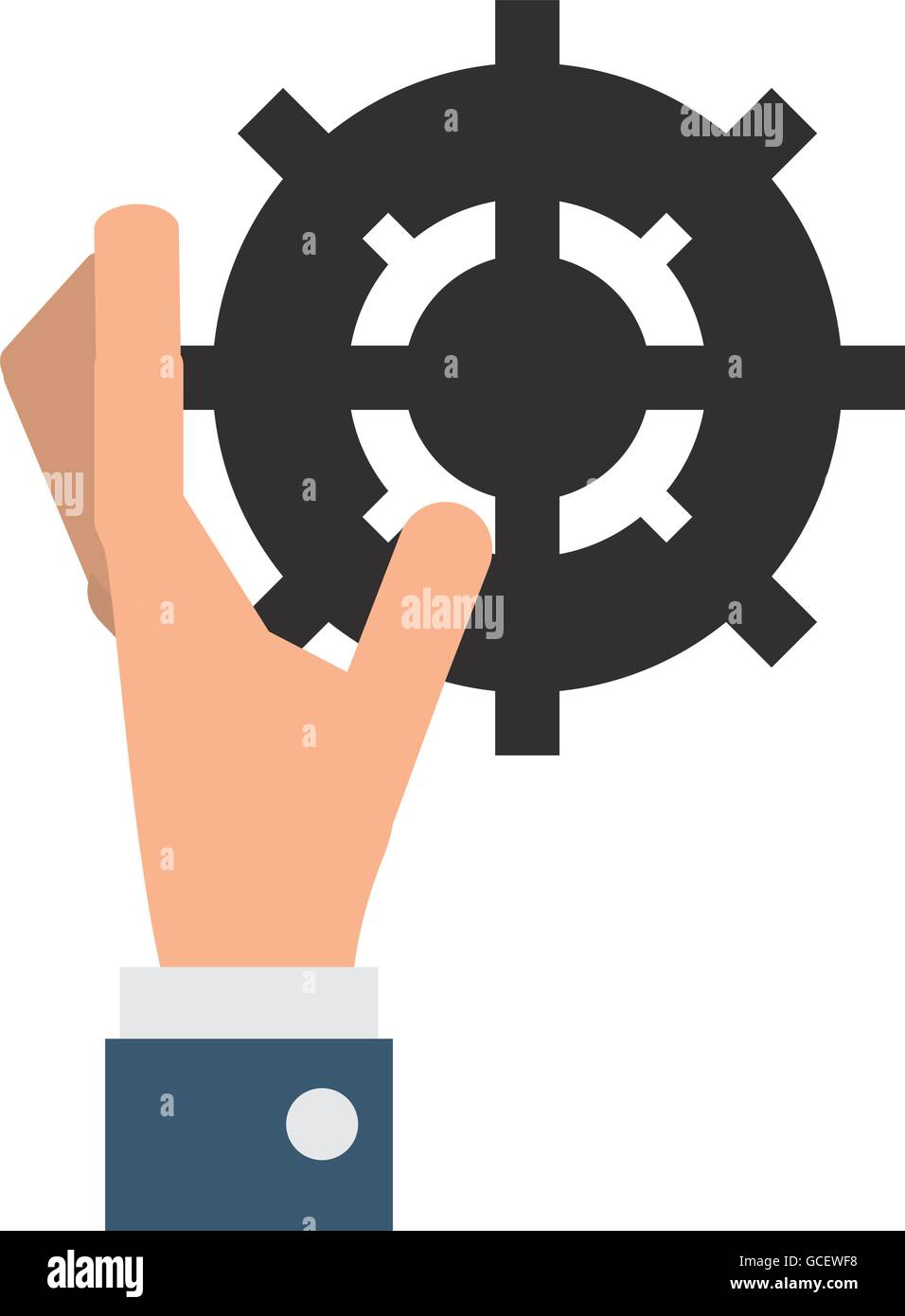 hand with industrial wheel cog gear Stock Vector Image & Art - Alamy