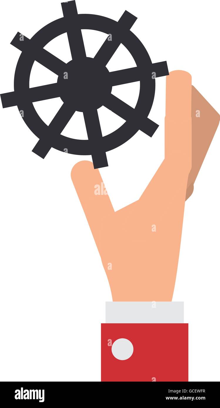hand with industrial wheel cog gear Stock Vector Image & Art - Alamy