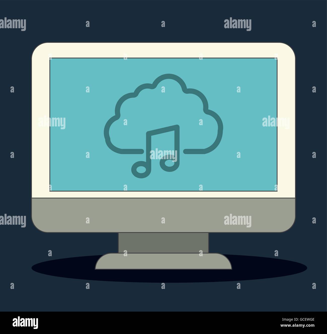 Computer icon. Music online and Technology. Vector graphic Stock Vector ...