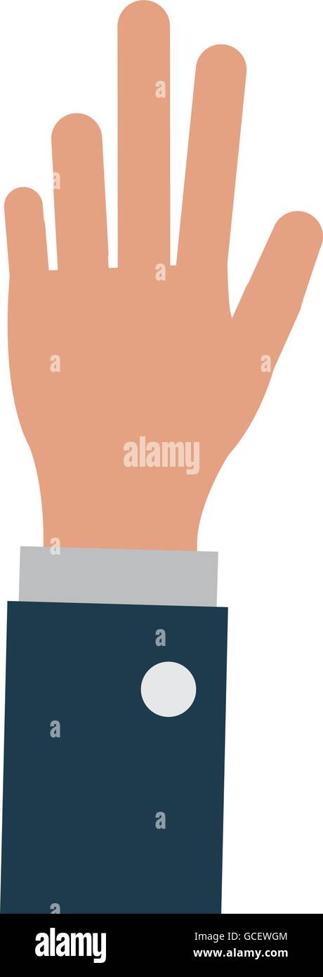 business person one hand up, isoalted vector illustration Stock Vector ...