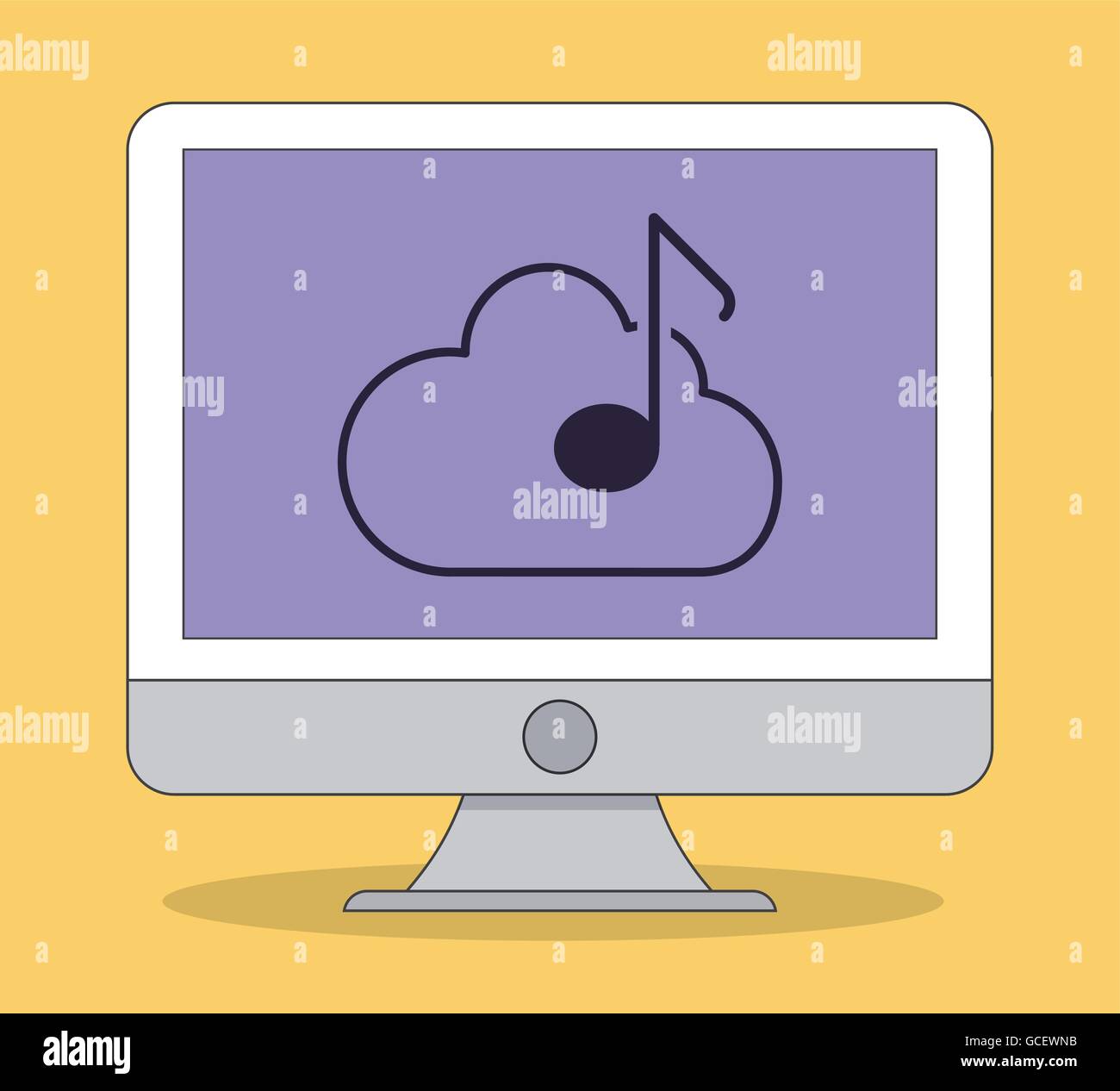 Computer icon. Music online and Technology. Vector graphic Stock Vector ...