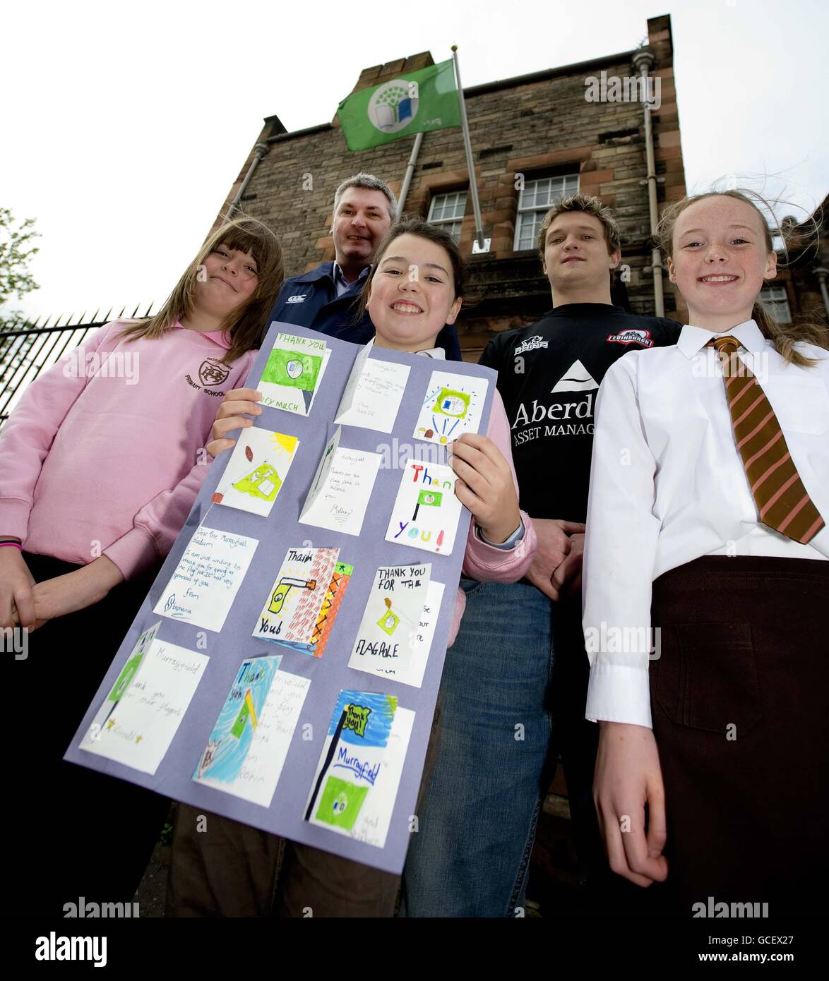 Sru funded flag at roseburn primary school hi-res stock photography and ...