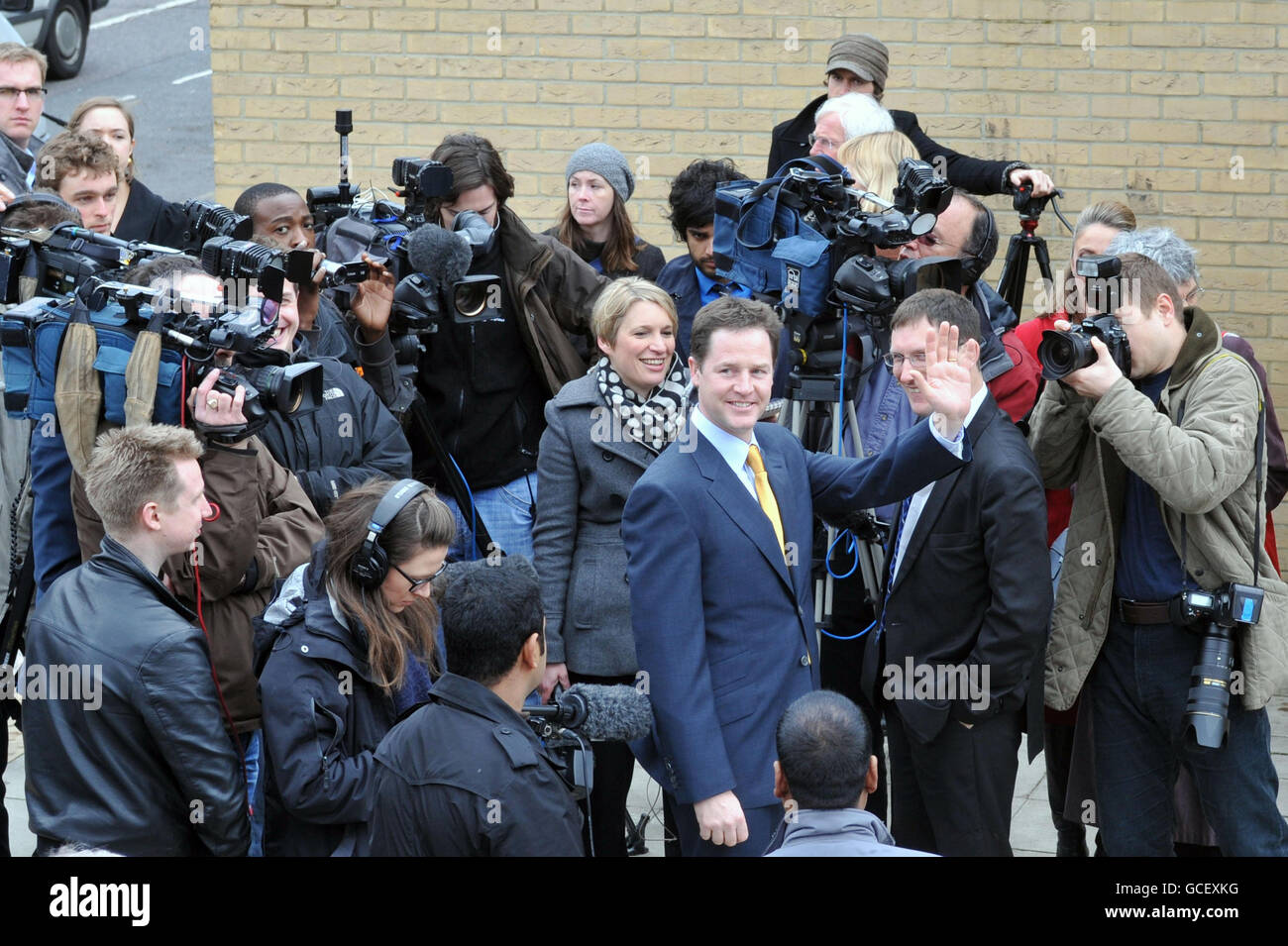 Liberal Democrat's election battle bus launched Stock Photo - Alamy