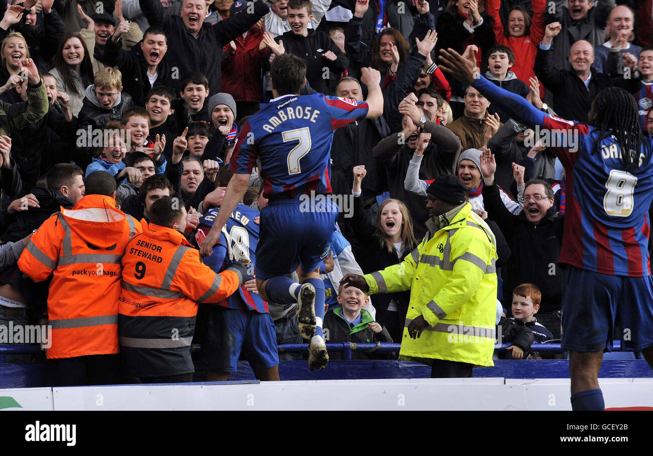 Crystal Palace's Calvin Andrew celebrates scoring his sides third goal ...