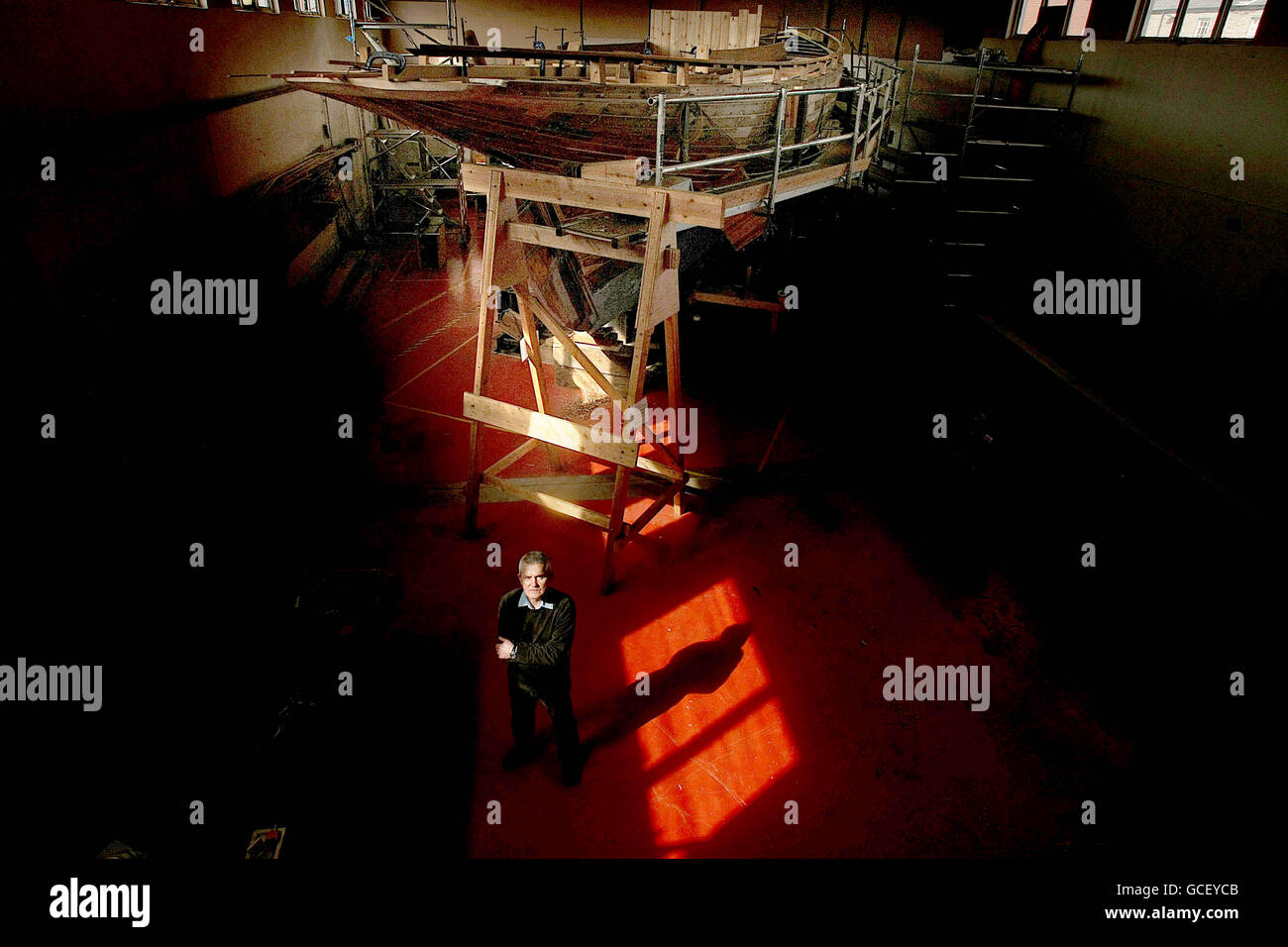 John Kearon Shipwright and chief conservationist beside the Asgard ...