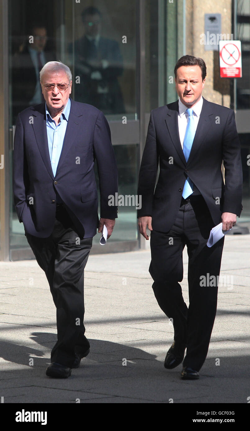 Conservative Party Leader David Cameron with Sir Michael Caine at the ...