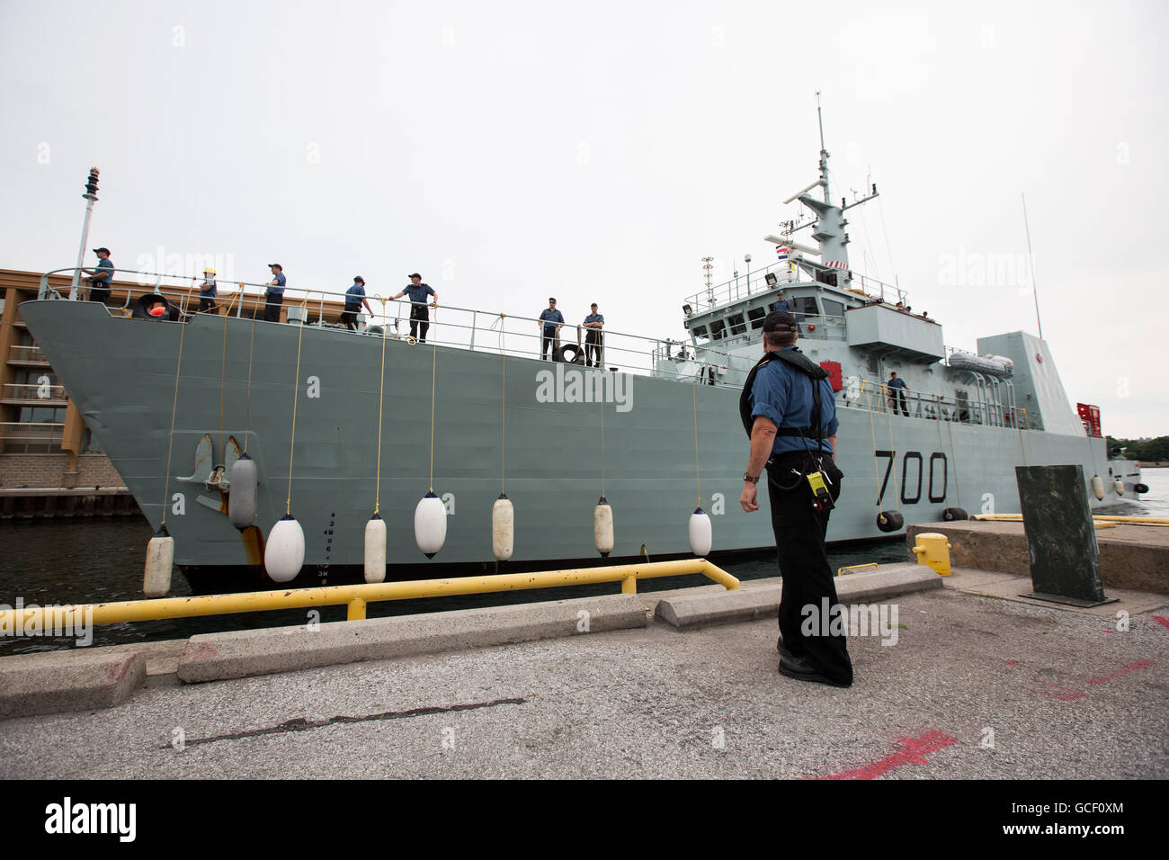HMCS Kingston arrives in Crawford Wharf in Kingston's harbour in ...