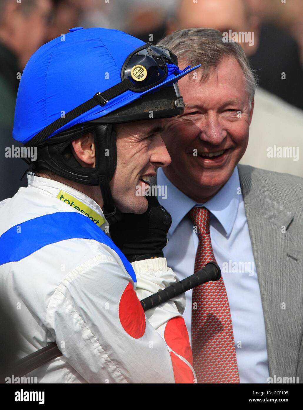 Jockey Ruby Walsh (left) celebrates after winning the totesport Bowl ...