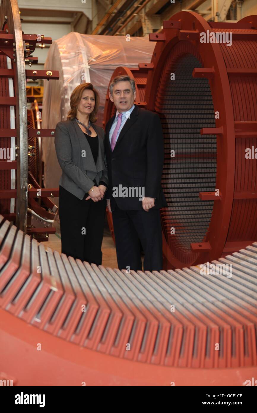 Prime Minister Gordon Brown and his wife Sarah visit the Converteam ...