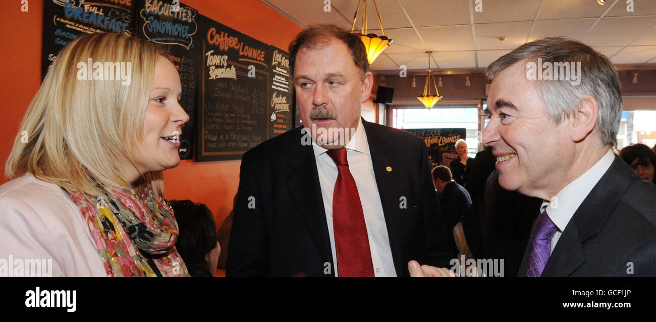 (from left) Plaid Cymru Director of Policy Nerys Evans AM, Elfyn Llwyd ...
