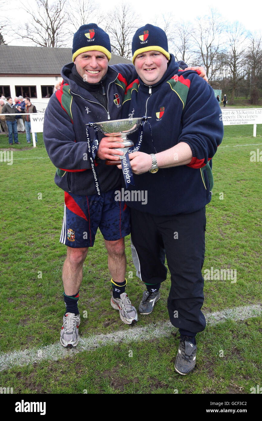 Hillhead's coaches Keith Robertson and Grant Sweeney with the trophy ...