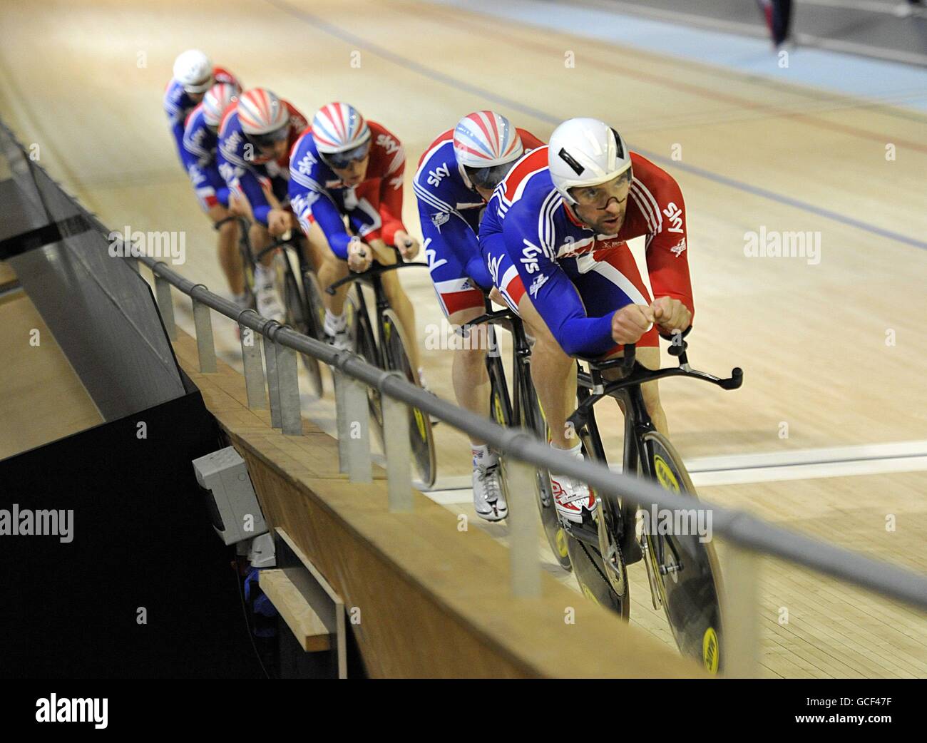 Members of Great Britain's endurance squad are lead out by Jason ...