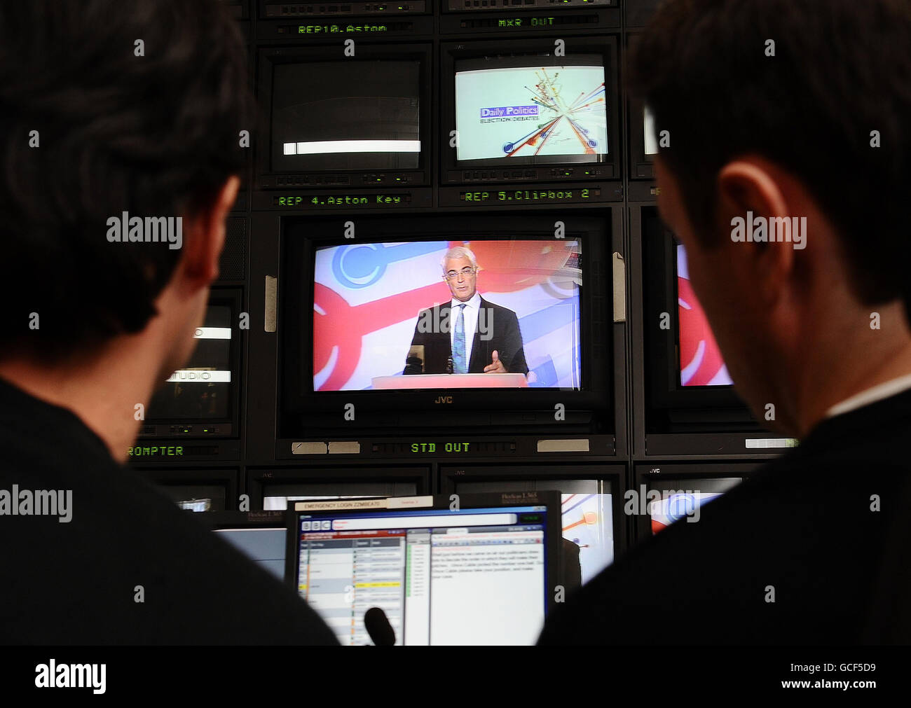 Production team during The Chancellors Debate which saw the three main ...