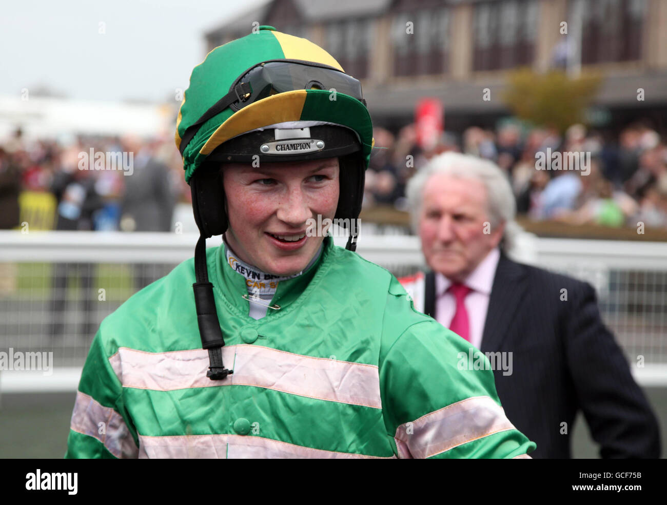 Jockey Nina Carberry after winning the Irish Field Chase on Freneys ...