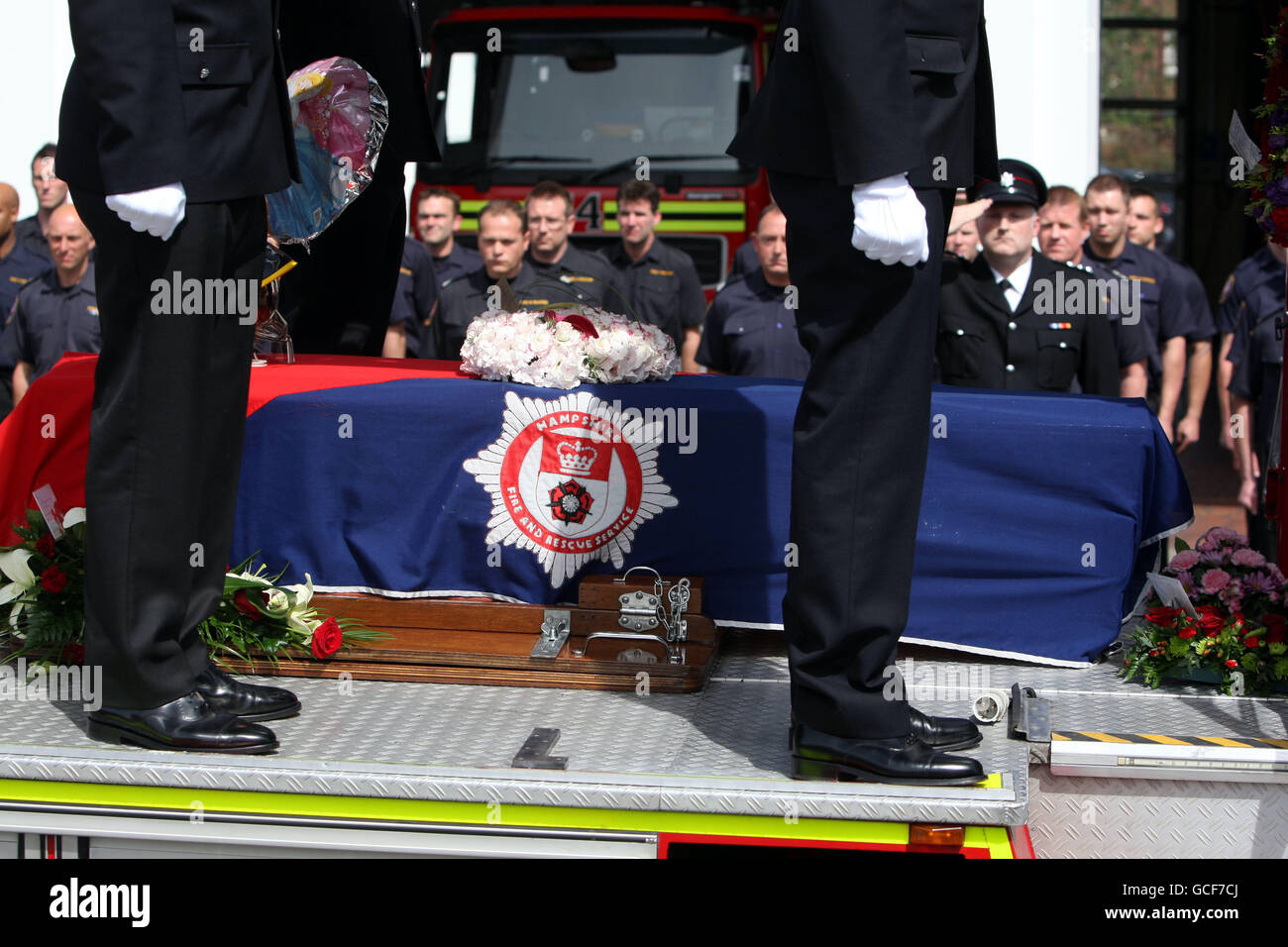 Funeral for firefighter Alan Bannon Stock Photo - Alamy