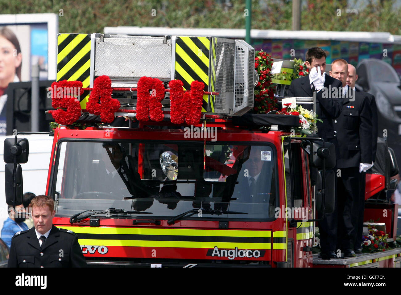 Funeral for firefighter Alan Bannon Stock Photo - Alamy