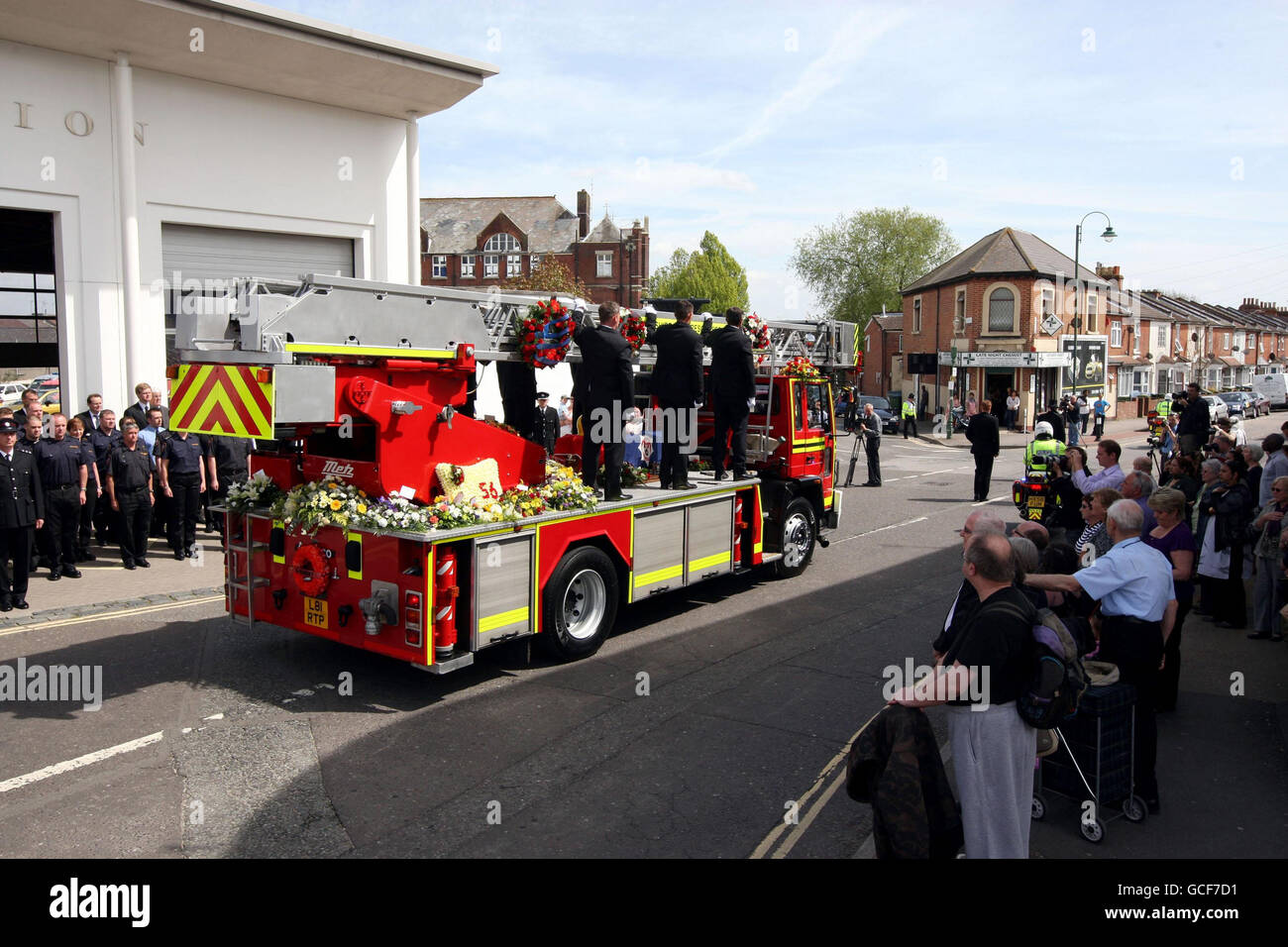 Funeral for firefighter Alan Bannon Stock Photo - Alamy