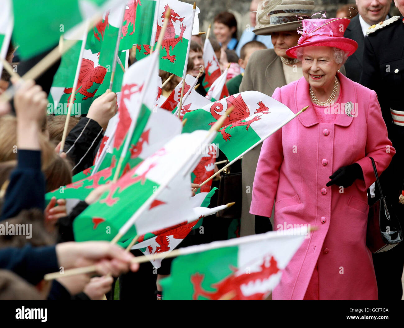 Queen visits Wales Stock Photo - Alamy