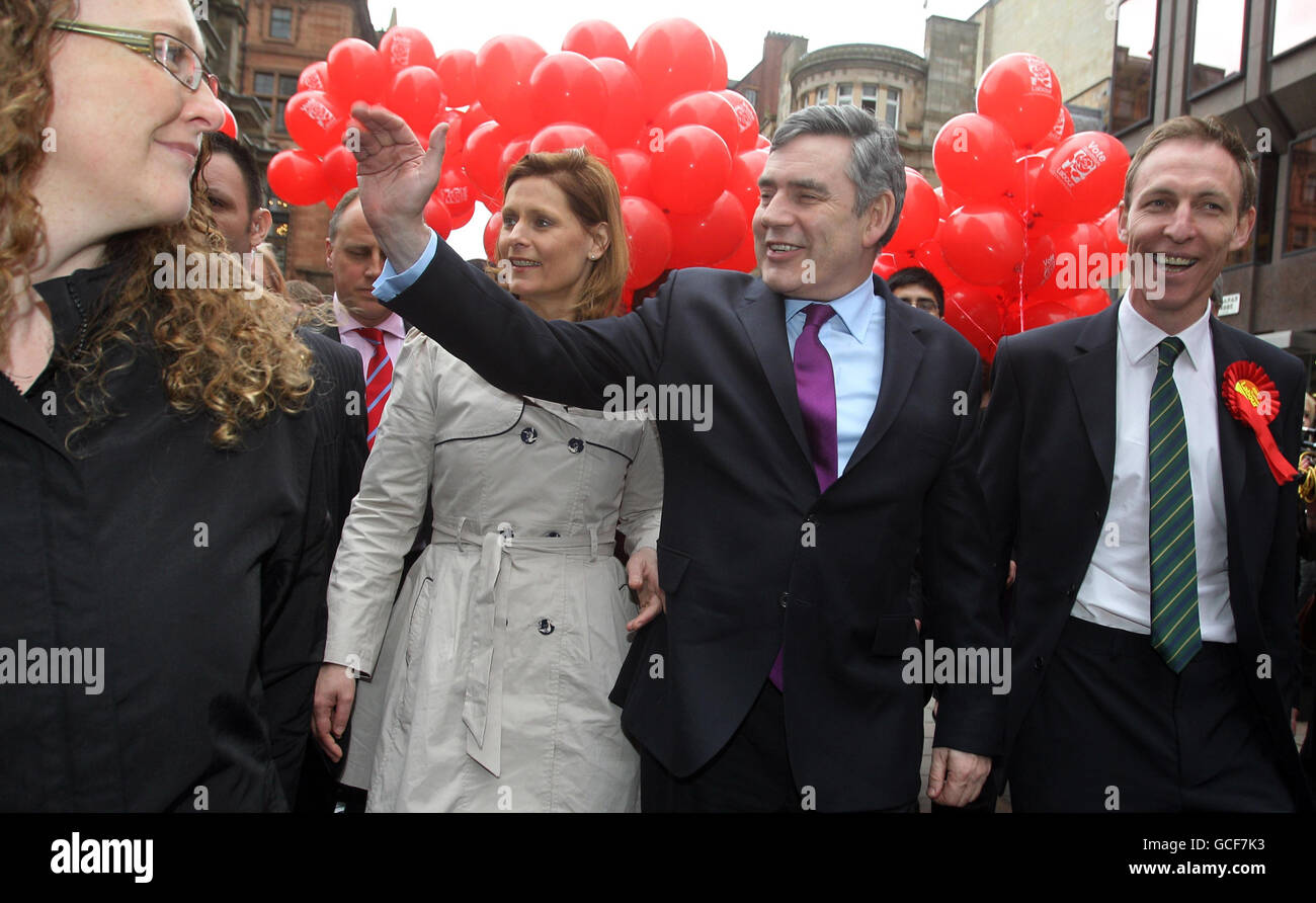 Labour Party leader Gordon Brown, his wife Sarah and candidate Jim ...