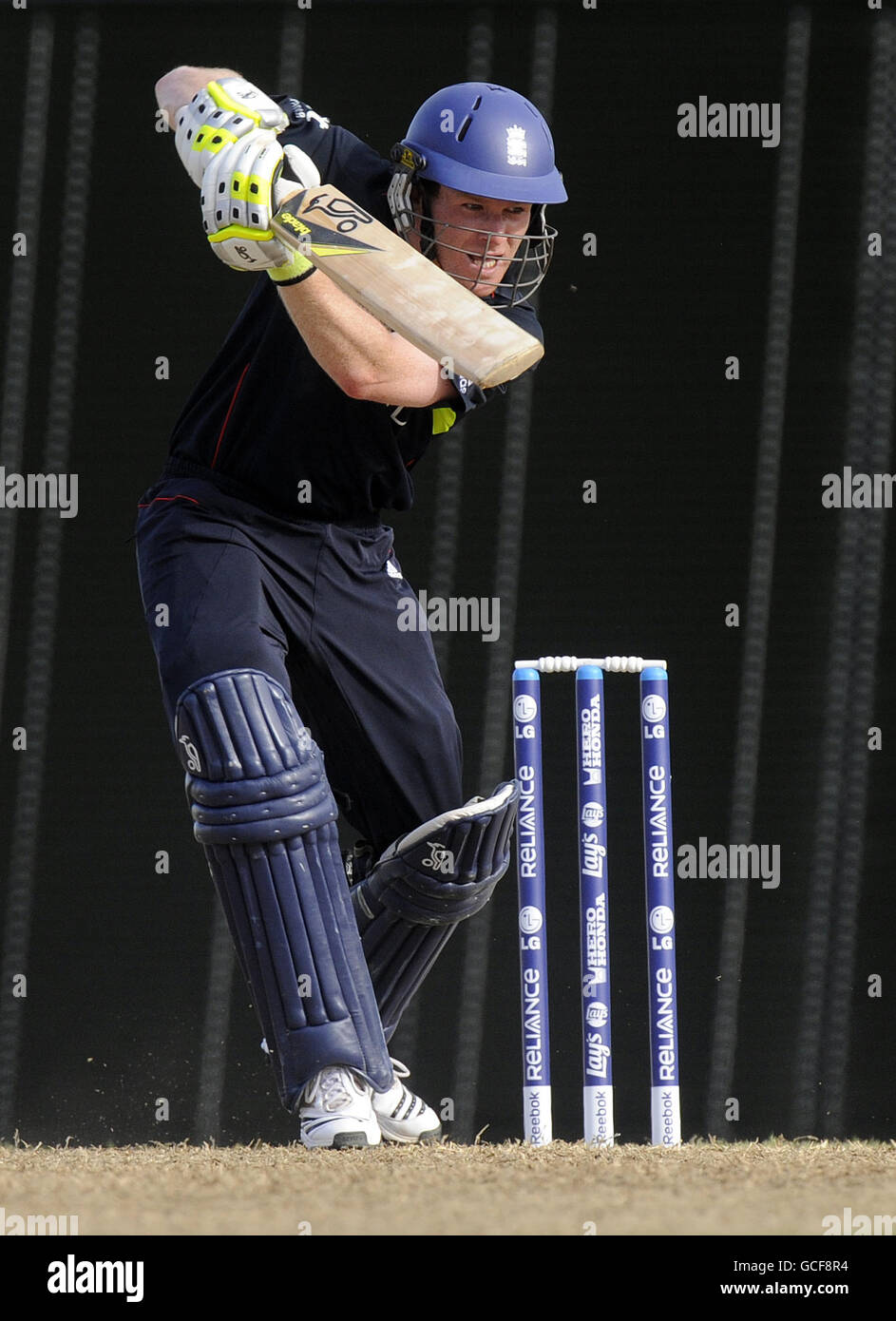 England's Eoin Morgan bats during the ICC T20 Warm Up Match at the ...