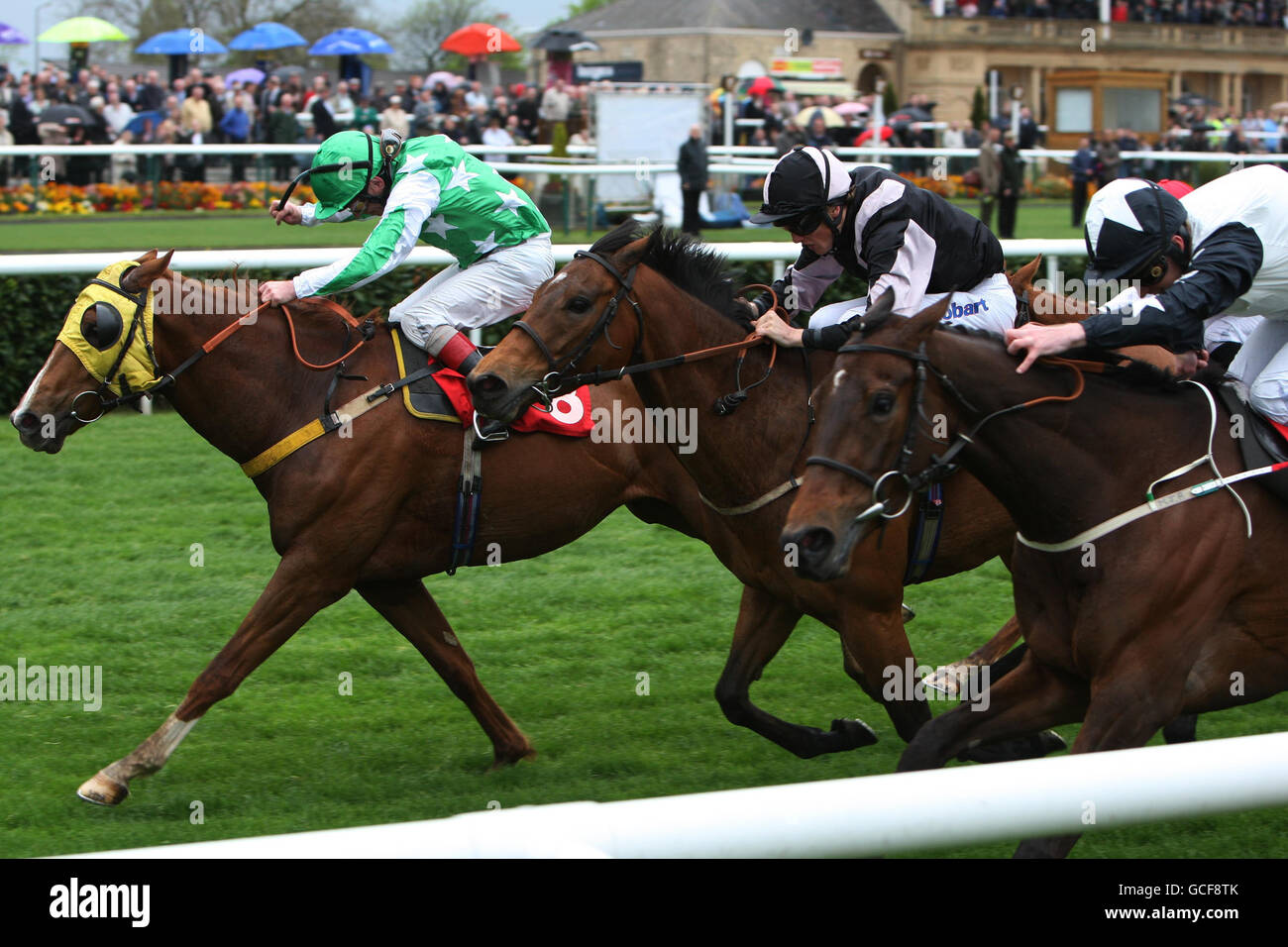 Horse racing racing for change doncaster racecourse hi-res stock ...