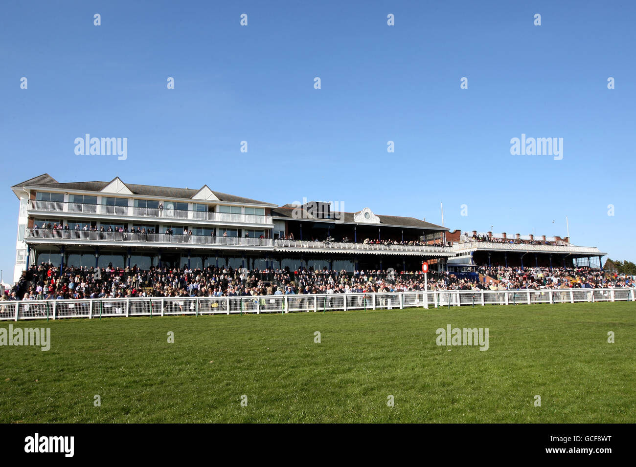 General view of the main Grandstand at Ayr Racecourse Stock Photo - Alamy