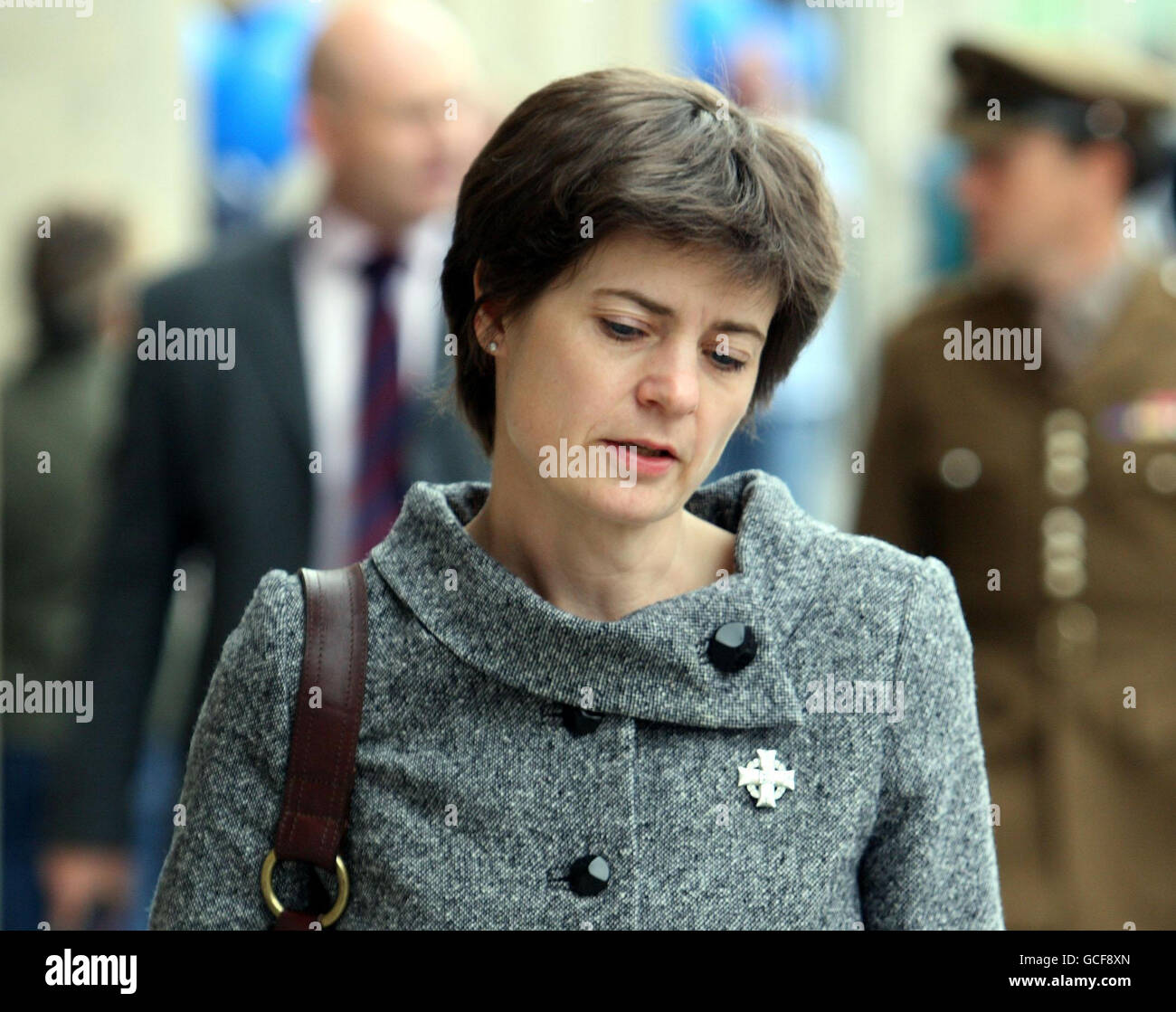 Sally Thornloe, wife of Lt Col Rupert Thornloe, outside the town Hall ...
