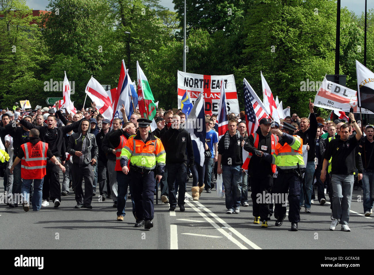 People marching cross protest hi-res stock photography and images - Alamy