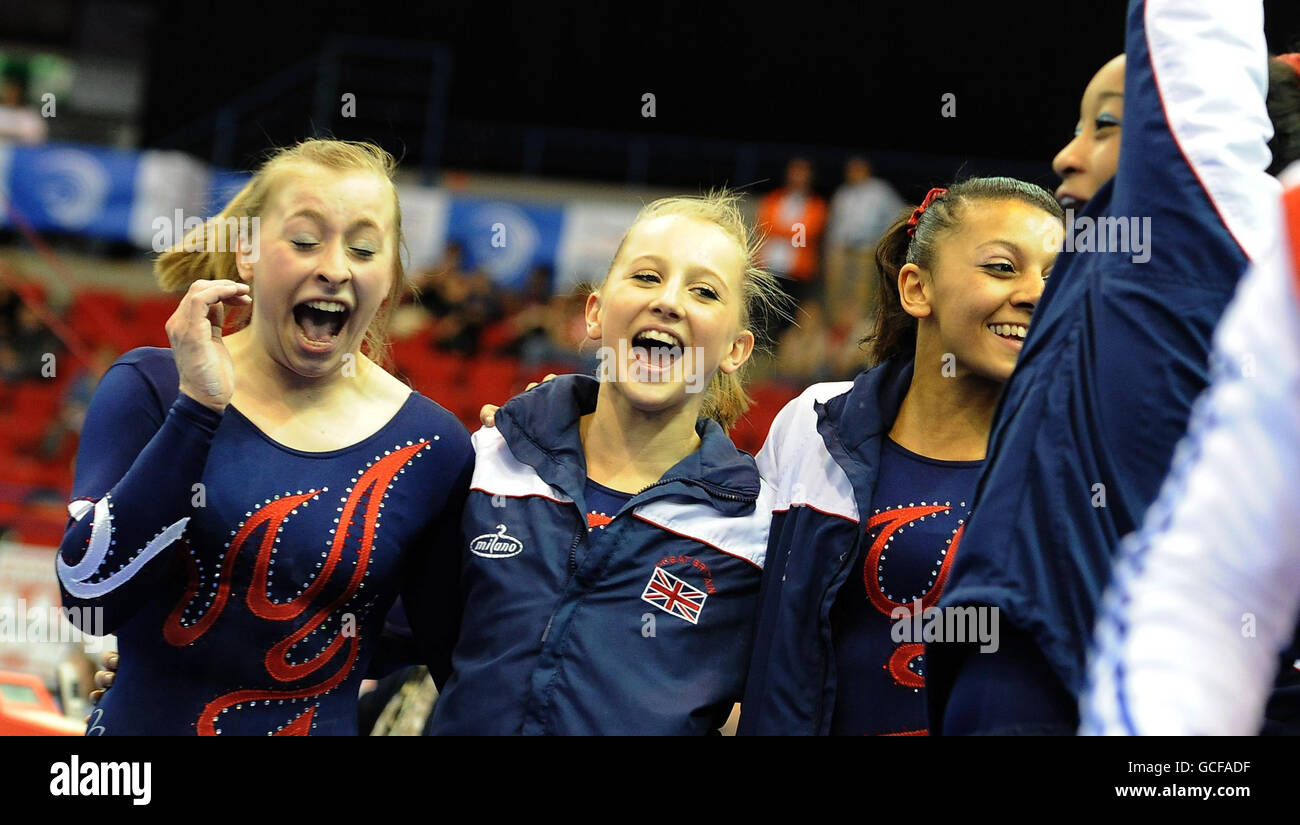 Great Britain's Niamh Rippin, Jocelyn Hunt and Rebecca Downie react ...