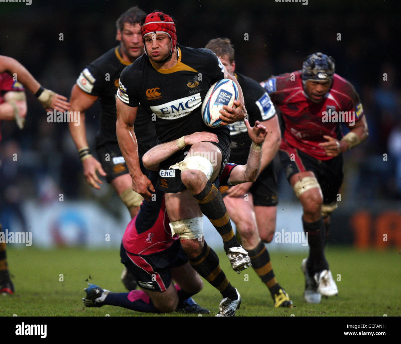 Wasps Dan Ward-Smith is tackled by Cardiff Blues' Darren Allinson ...
