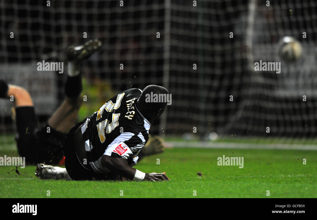 Notts County's Delroy Facey scores his sides goal third of the game ...