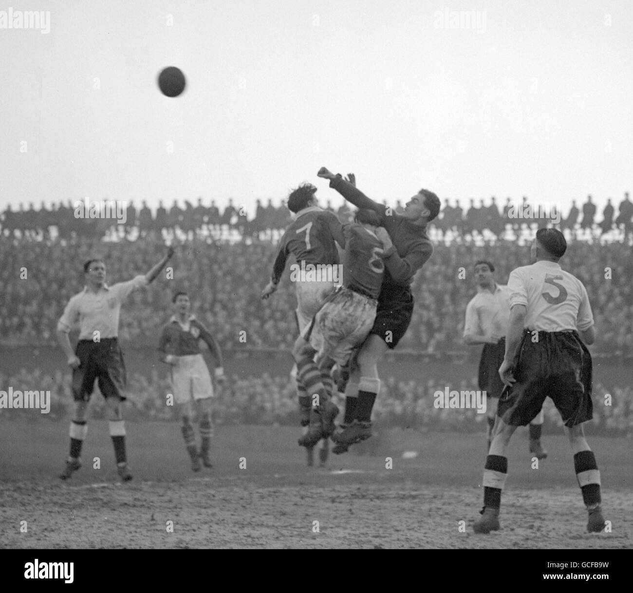 Goalkeeper punch Black and White Stock Photos & Images - Alamy