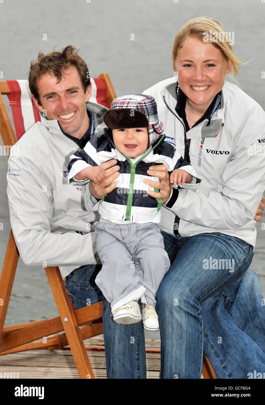 Nick dempsey with wife sarah ayton and 9 month old son thomas hi-res ...