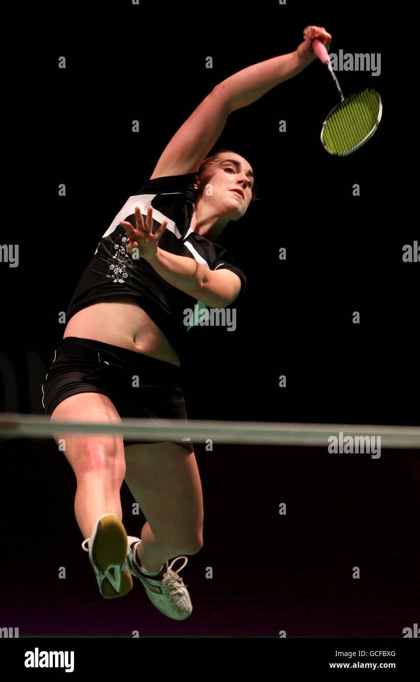 England's Helen Davis during her victory over Belarisian Alesia ...