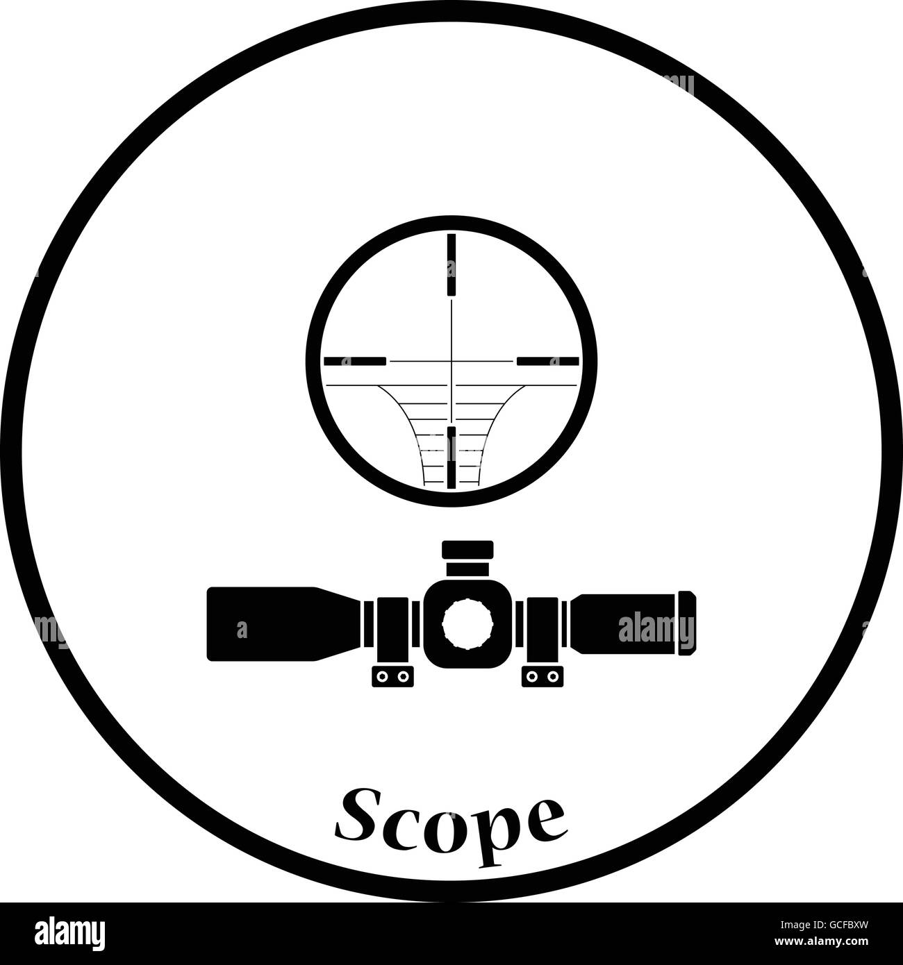 Scope icon. Thin circle design. Vector illustration Stock Vector Image ...