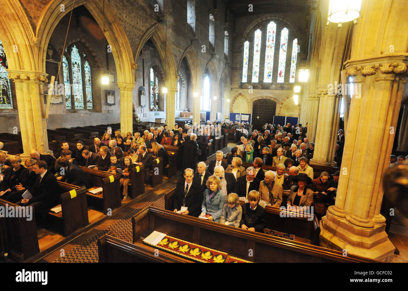 People arrive at St Mary's Church, Berkeley for the service to ...