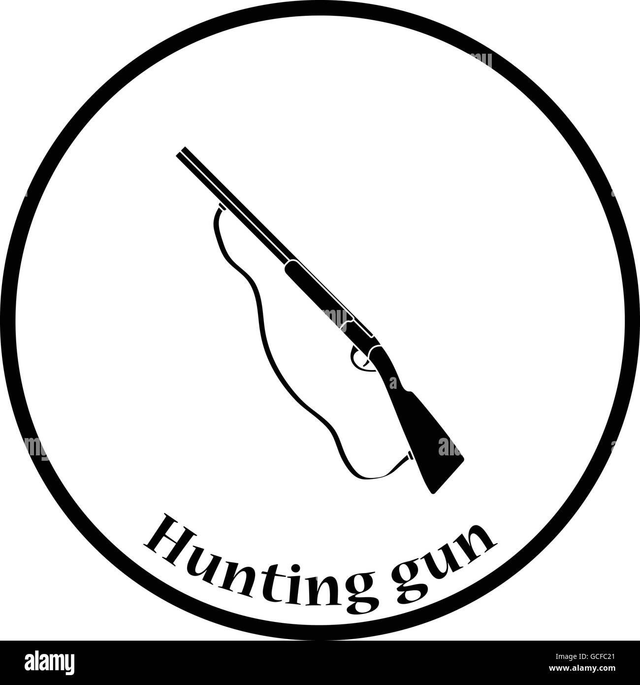 Hunting gun icon. Thin circle design. Vector illustration Stock Vector ...
