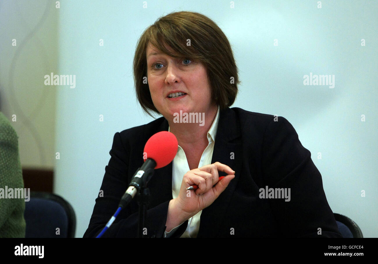 Former Home Secretary Jacqui Smith answers question during a public pre ...