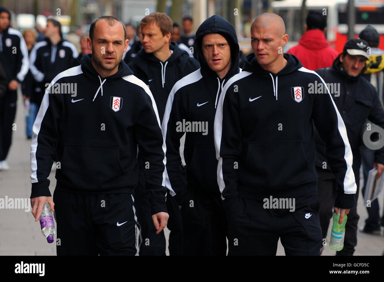 Damien duff paul konchesky during the team walk around hamburg hi-res ...