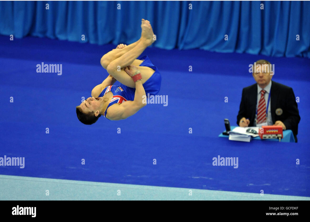 Great Britain's Cameron Mackenzie competes on the floor Junior ...