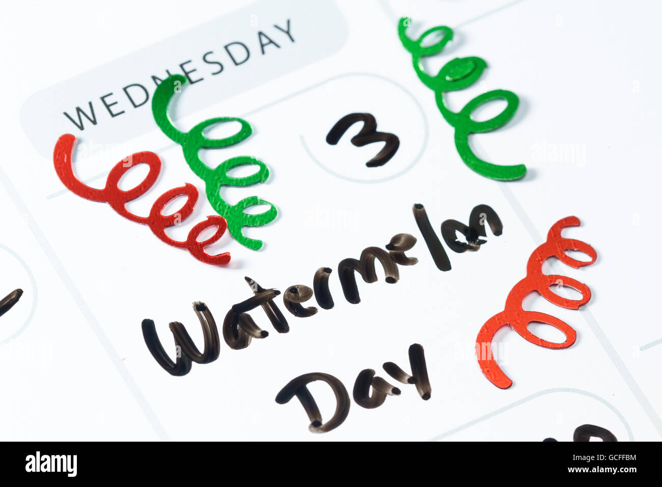 close up of a daily planner or calendar with a hand written message for ...
