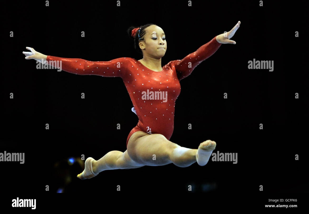 Great Britain's Nicole Hibbert competes on the floor during the ...