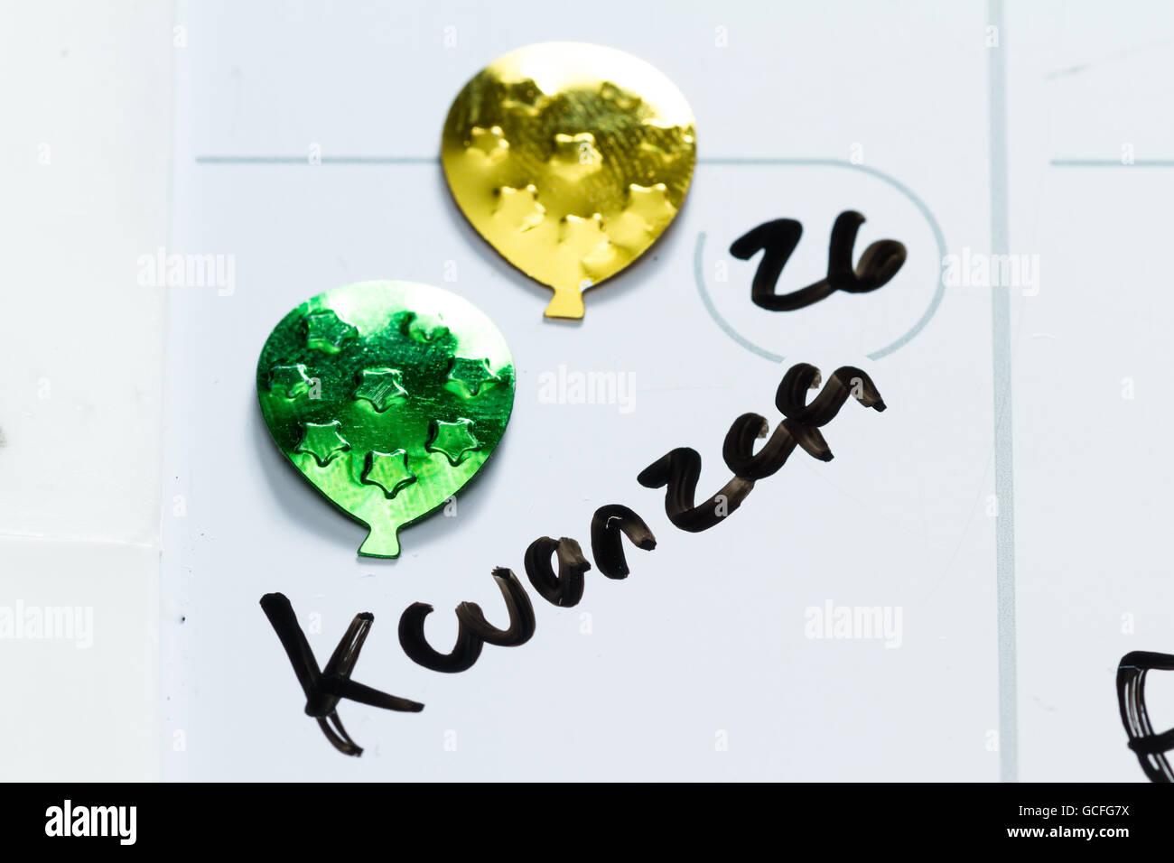 close up of a daily planner or calendar with a hand written message for ...