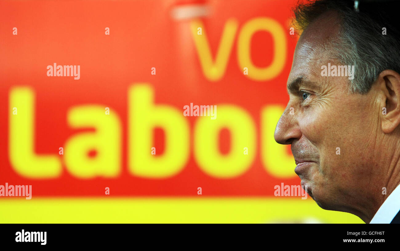 Former Labour leader Tony Blair speaks to Labour party supporters at a ...