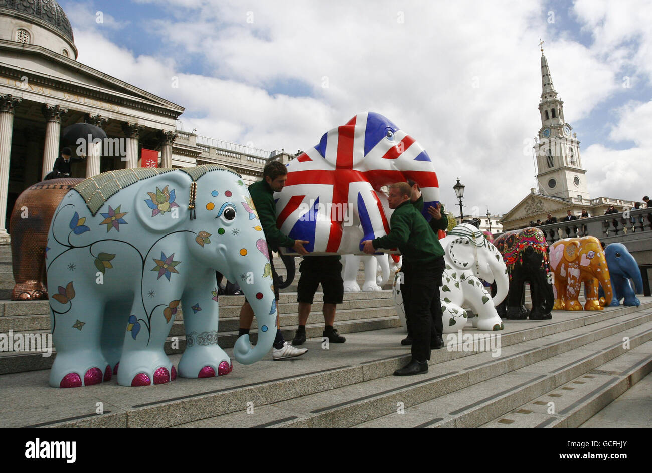 The launch of The Elephant Parade takes place in Trafalgar Square in ...
