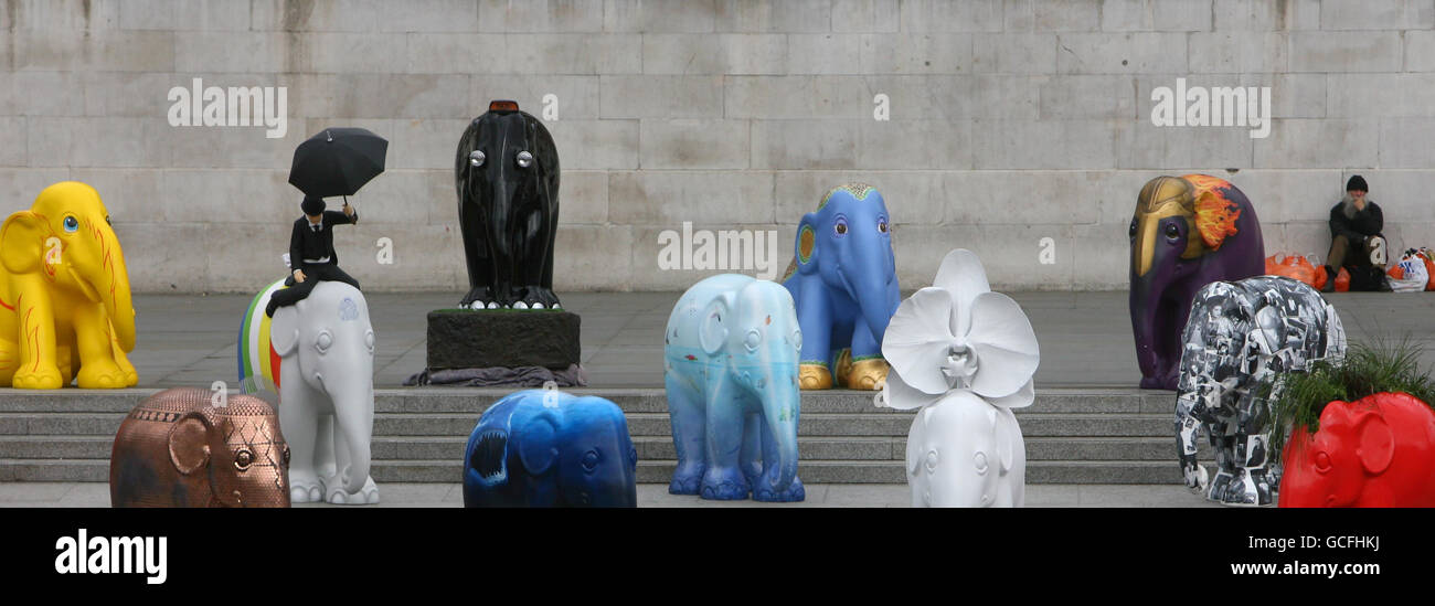 The launch of The Elephant Parade takes place in Trafalgar Square in ...