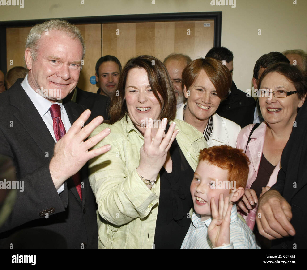 Sinn Fein MP Michelle Gildernew (second left), Martin McGuinness MP ...