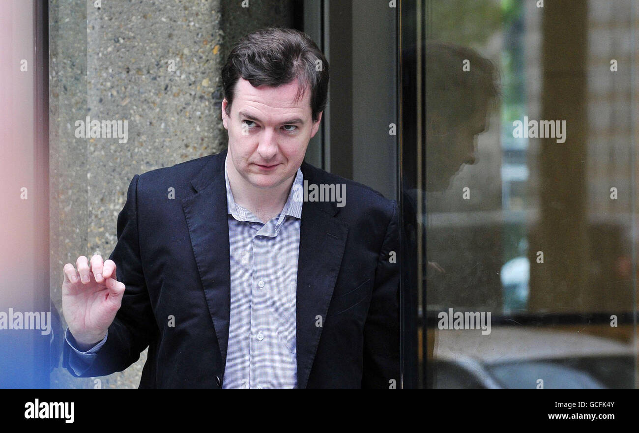 Shadow chancellor George Osborne leaves the Tory party campaign ...