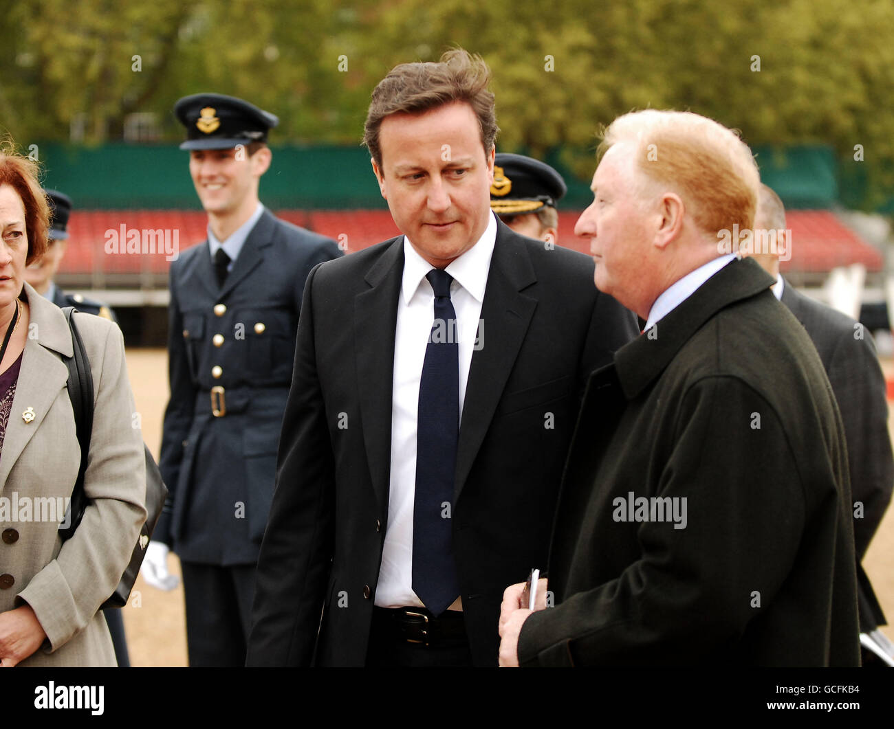 Conservative party leader david cameron arrives ve day reception hi-res ...